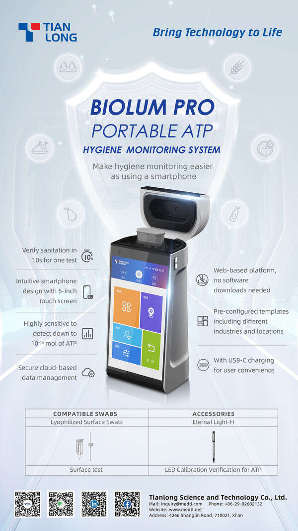 Tianlong, 'Biolum 휴대용 ATP 위생 모니터링 시스템 시리즈' 출시-- 환경적 지속가능성과 위생 모니터링에 대한 ...